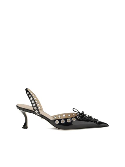 MACH & MACH crystallised corset slingback pumps | REVERSIBLE