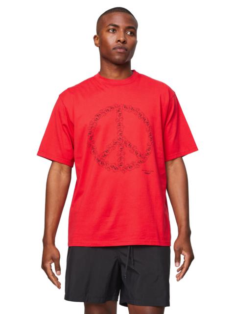 UNDERCOVER PEACE SIGN T-SHIRT IN RED | REVERSIBLE