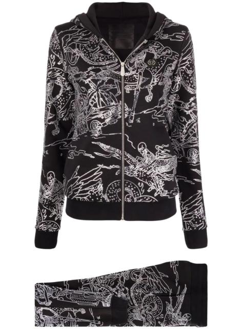 PHILIPP PLEIN Stones Skeleton tattoo tracksuit | REVERSIBLE