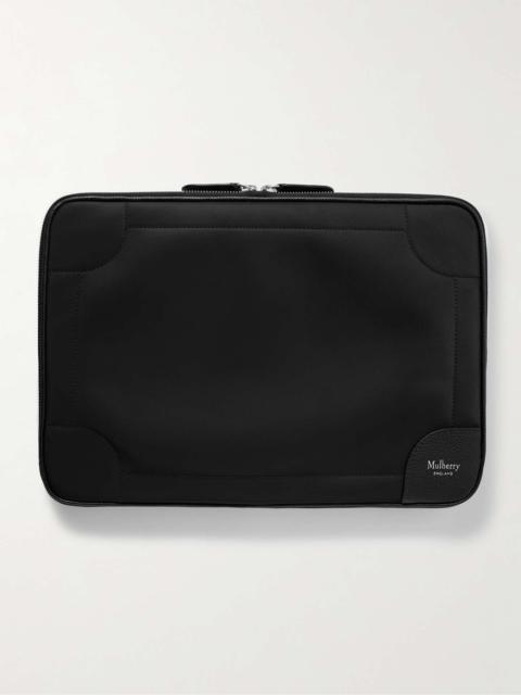 Mulberry Leather-Trimmed Nylon Laptop Case | REVERSIBLE