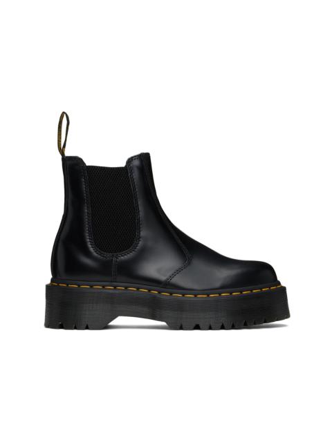 Dr. Martens Black 2976 Polished Smooth Platform Chelsea Boots | REVERSIBLE