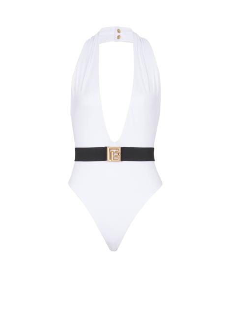 Balmain One-piece swimsuit with PB belt | REVERSIBLE