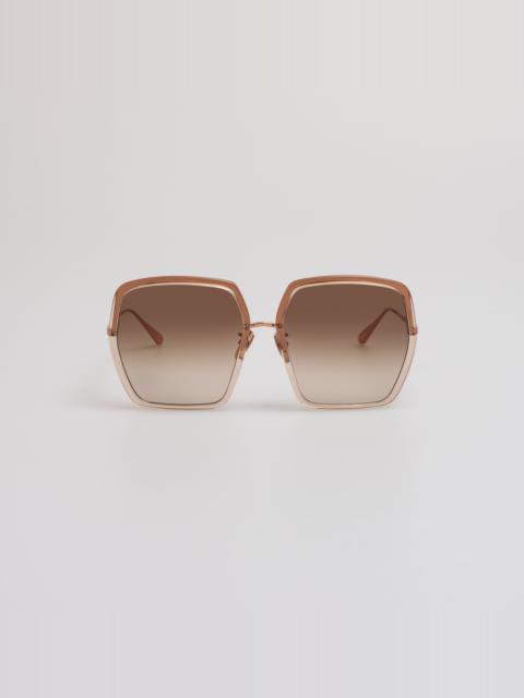 LINDA FARROW Syan Oversize Sunglasses in Ash | REVERSIBLE