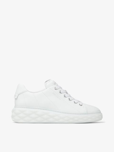 JIMMY CHOO Diamond Light Maxi/F White Nappa Leather Low-Top Trainers with Platform Sole | REVERSIBLE
