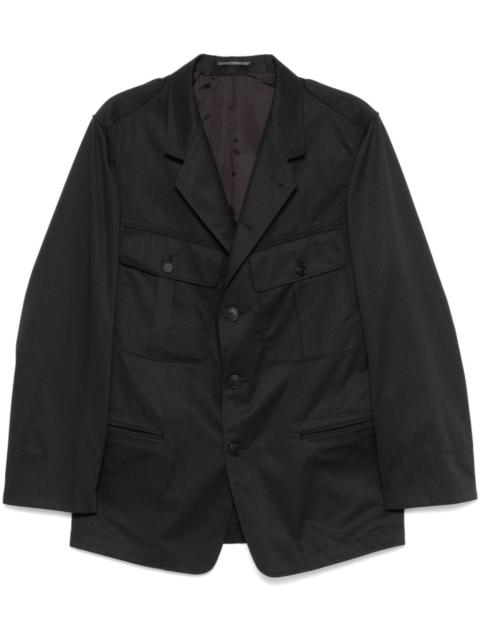 Yohji Yamamoto pleat-detail twill blazer | REVERSIBLE