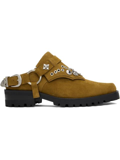 TOGA VIRILIS Tan Suede Slip-on Loafers | REVERSIBLE