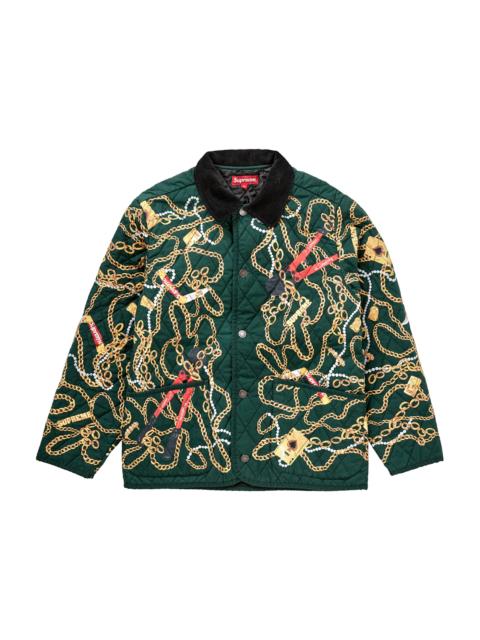 Supreme Supreme Chains Quilted Jacket Dark Green | REVERSIBLE