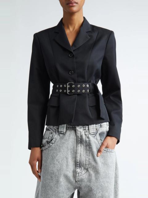 VAQUERA Belted Cutout Back Blazer | REVERSIBLE