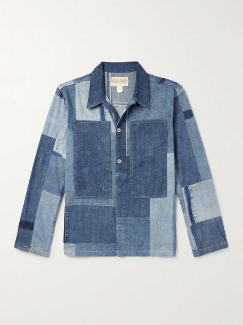 RRL by Ralph Lauren Quarter Mast Patchwork Denim Shirt | REVERSIBLE