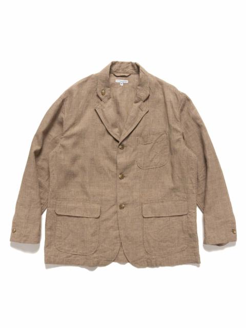 Engineered Garments Loiter Jacket Linen Glen Plaid Beige | REVERSIBLE