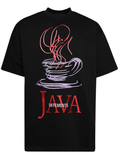 VETEMENTS x Java logo-embroidered cotton T-shirt | REVERSIBLE