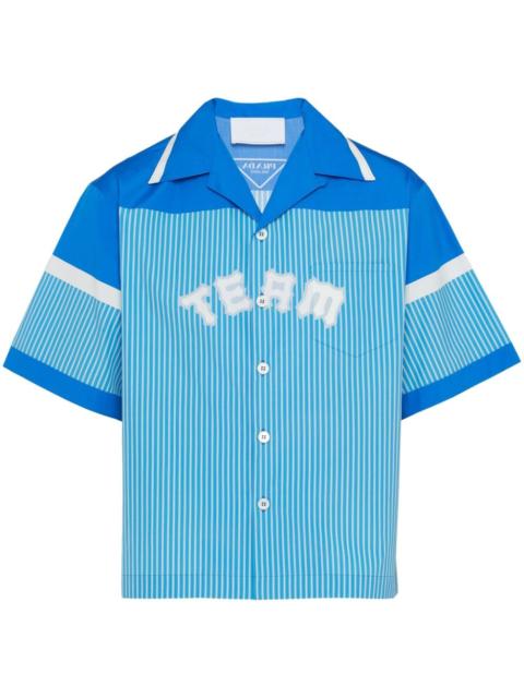 Prada Team-print striped cotton short | REVERSIBLE