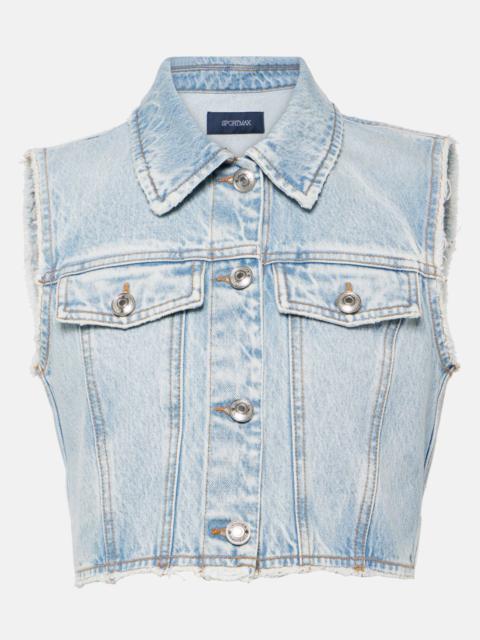 Sportmax Cropped denim vest | REVERSIBLE