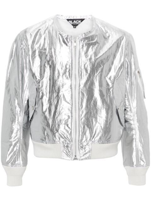 BLACK COMME des GARÇONS metallic-finish bomber jacket | REVERSIBLE