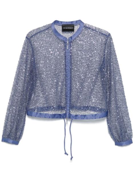 EMPORIO ARMANI jet-embroidery sequin jacket | REVERSIBLE