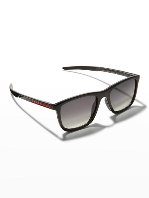 Prada Men's Square Metal Logo Sunglasses | REVERSIBLE