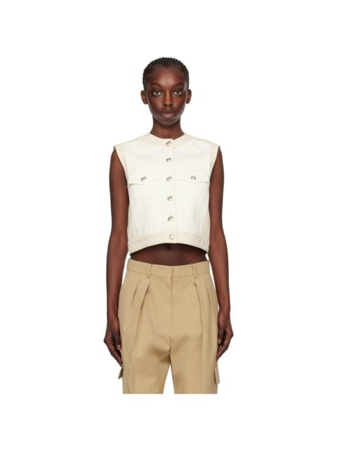 Sportmax White Salita Denim Vest | REVERSIBLE