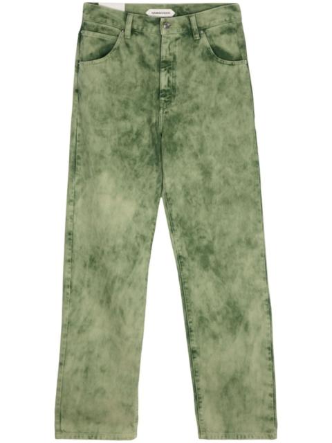 NAMACHEKO snow wash straight-legged jeans | REVERSIBLE