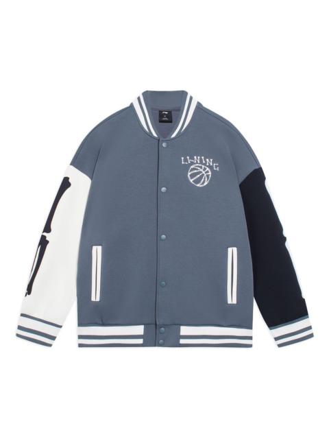 Li-Ning Li-Ning Hoops Graphic Baseball Jacket 'Storm Blue' AJDSB17-4 ...