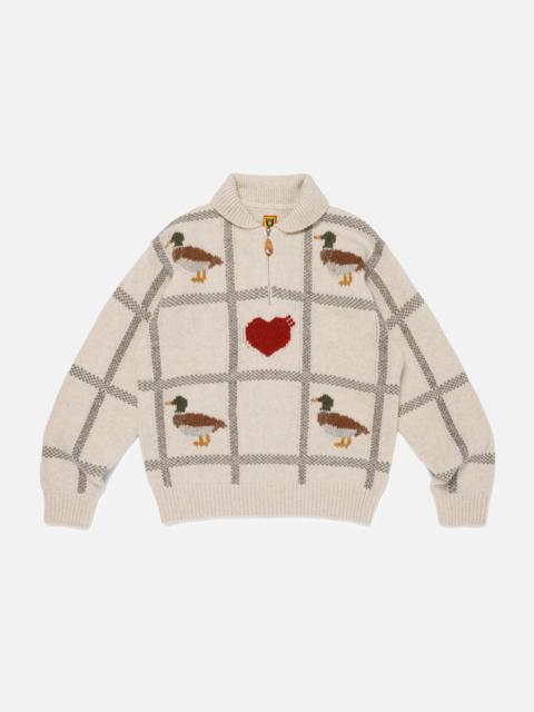 Human Made ANIMAL HALF ZIP KNIT SWEATER | REVERSIBLE
