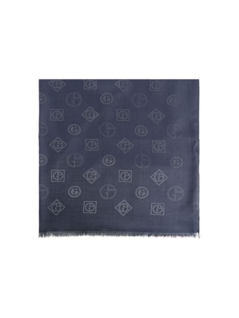 GIORGIO ARMANI logo-pattern jacquard scarf | REVERSIBLE