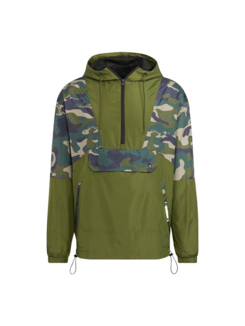 adidas adidas neo U Util Wb 1 Printing Pattern Half Zipper Hooded ...