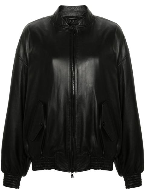 WARDROBE.NYC drop-shoulder leather bomber jacket | REVERSIBLE