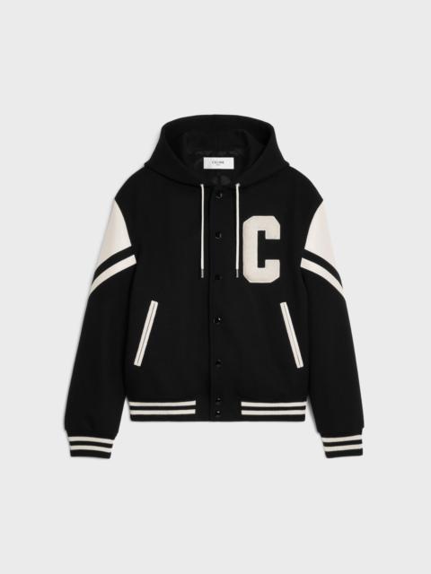 CELINE hooded jackson teddy jacket in textured wool | REVERSIBLE