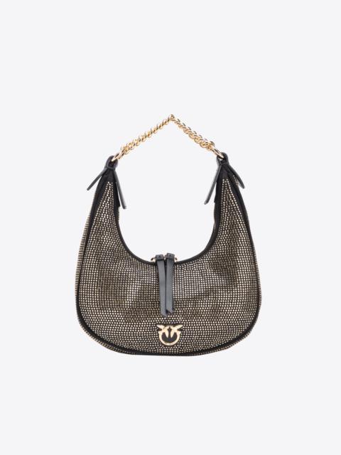 PINKO FULLY RHINESTONED MINI BRIOCHE BAG HOBO | REVERSIBLE