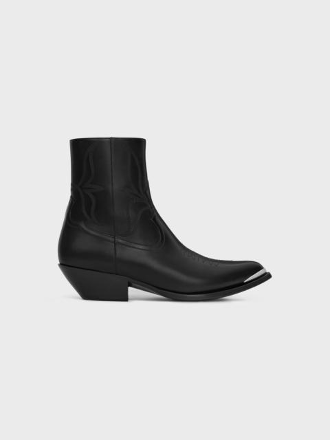 CELINE CELINE LEON ZIPPED BOOT WITH METAL TOE in SHINY CALFSKIN ...