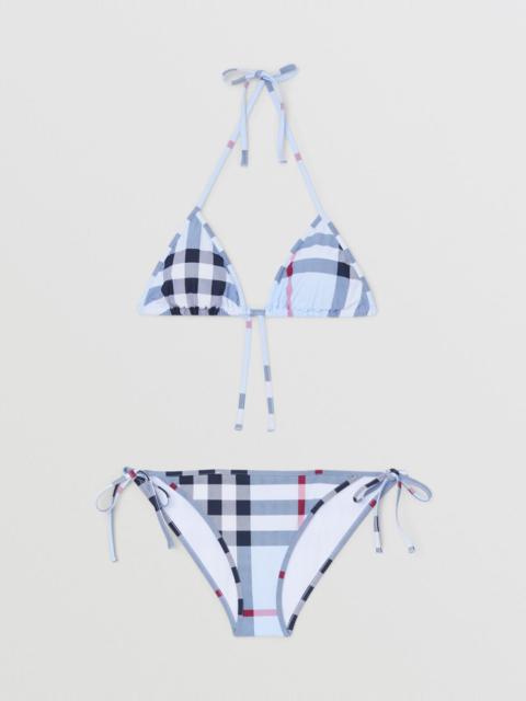 Burberry Check Stretch Nylon Triangle Bikini | REVERSIBLE