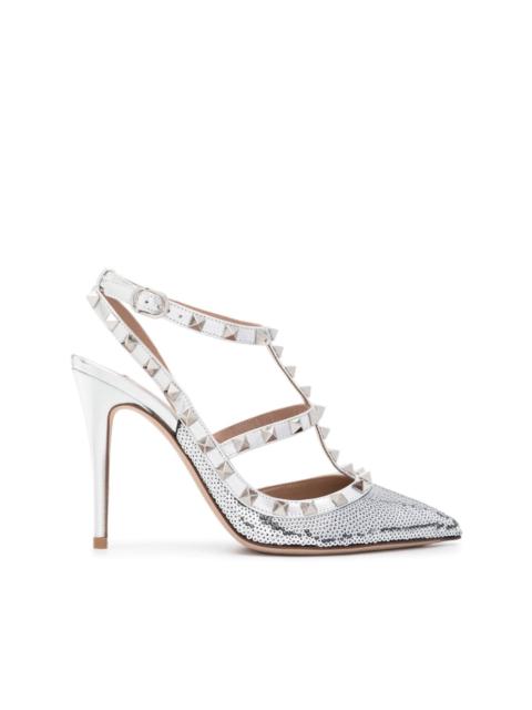 Valentino Rockstud 100mm sequinned pumps | REVERSIBLE