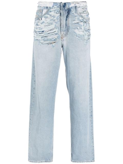 Diesel ripped straight-leg jeans | REVERSIBLE