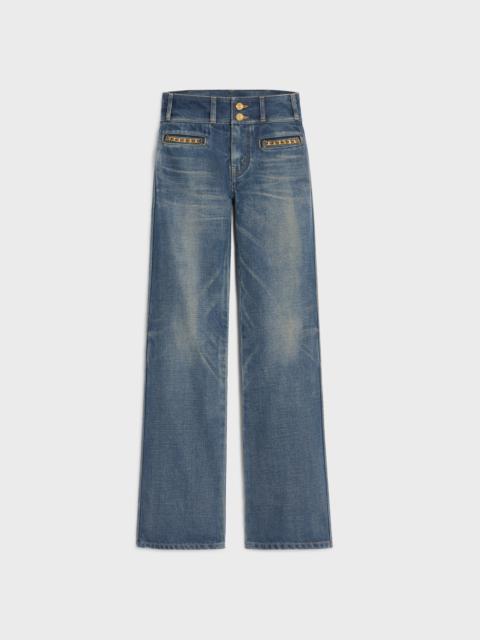CELINE Jane flared jeans in dark union wash denim | REVERSIBLE