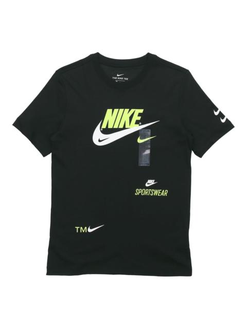 Nike Nike Alphabet Logo Sports Short Sleeve Black CU0079-010 | REVERSIBLE