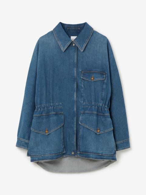 Burberry Stonewashed Denim Oversized Field Jacket | REVERSIBLE