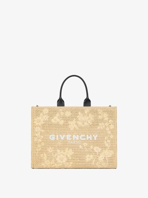 Givenchy MEDIUM G-TOTE BAG IN RAFFIA WITH FLORAL EMBROIDERY | REVERSIBLE