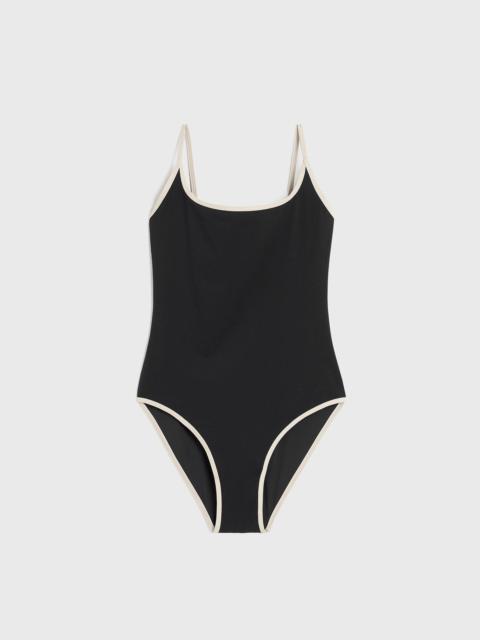 Totême Stripe edge swimsuit black | REVERSIBLE