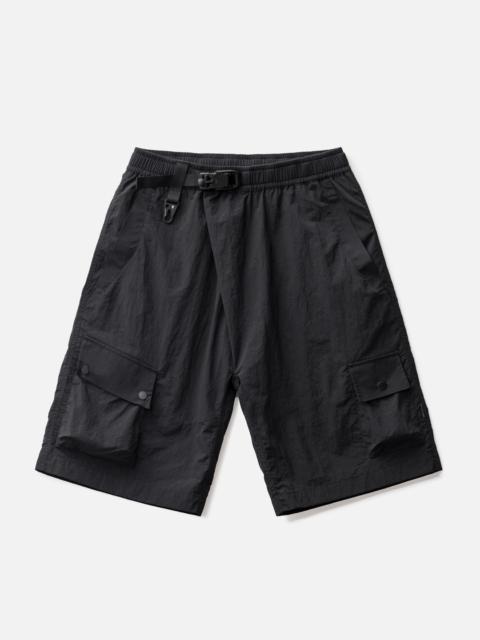 MAHARISHI VEGETABLE DYED ASYMMETRIC CARGO TRACK SHORTS | REVERSIBLE
