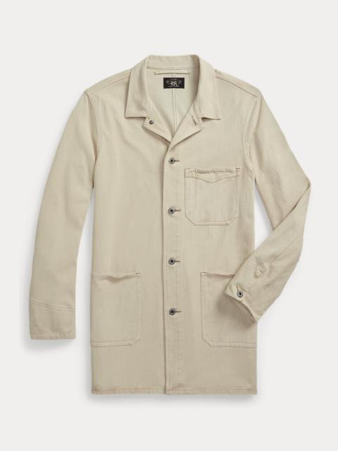 RRL by Ralph Lauren Garment-Dyed Knit Herringbone Shop Coat - Stone ...