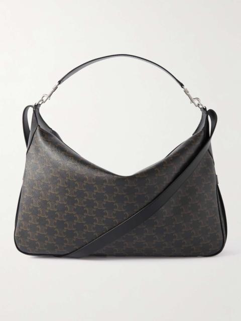 CELINE Romy Triomphe Large Leather-Trimmed Monogrammed Coated-Canvas ...