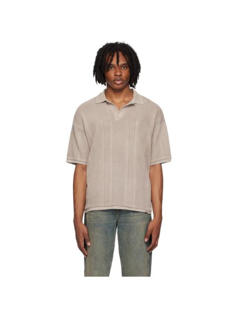 REPRESENT Beige Open Stitch Polo | REVERSIBLE