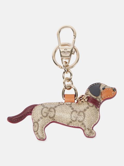 GUCCI GG Canvas leather-trimmed keychain | REVERSIBLE