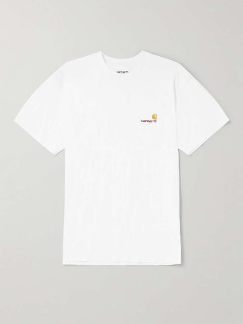 Carhartt American Script Logo-Embroidered Organic Cotton-Jersey T-Shirt ...
