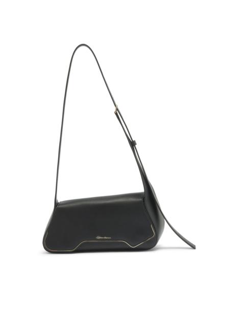 Santoni Black leather The Pluto bag | REVERSIBLE