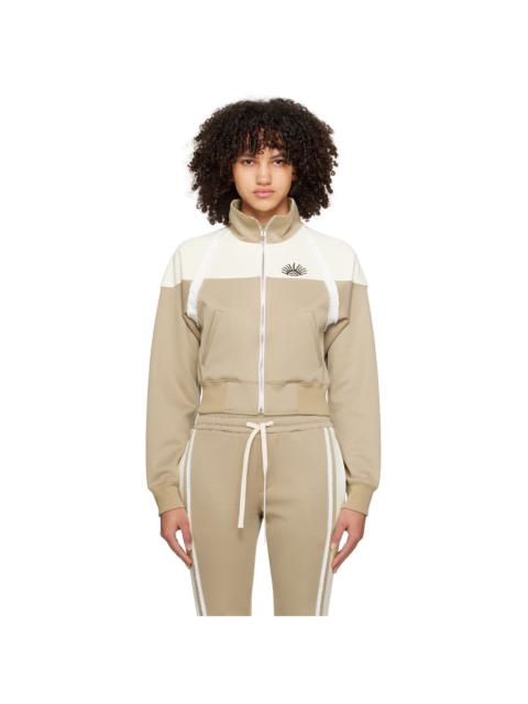 Kijun Beige & Off-White Taped Track Jacket | REVERSIBLE