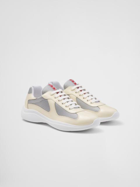 Prada Prada America's Cup patent leather and bike fabric sneakers ...