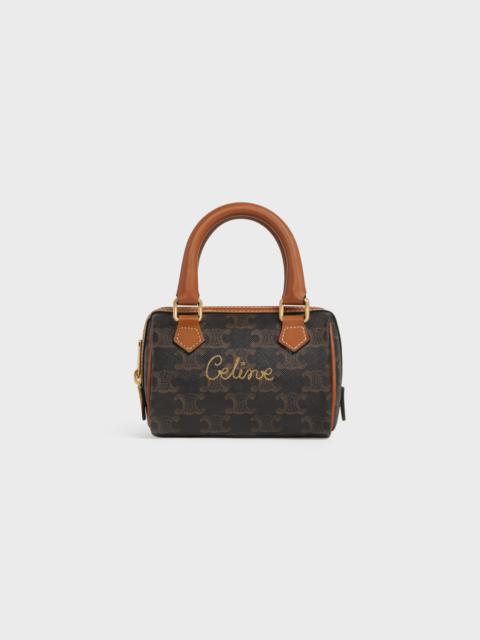 CELINE Mini Boston Bag in Triomphe Canvas with Celine Cursive | REVERSIBLE