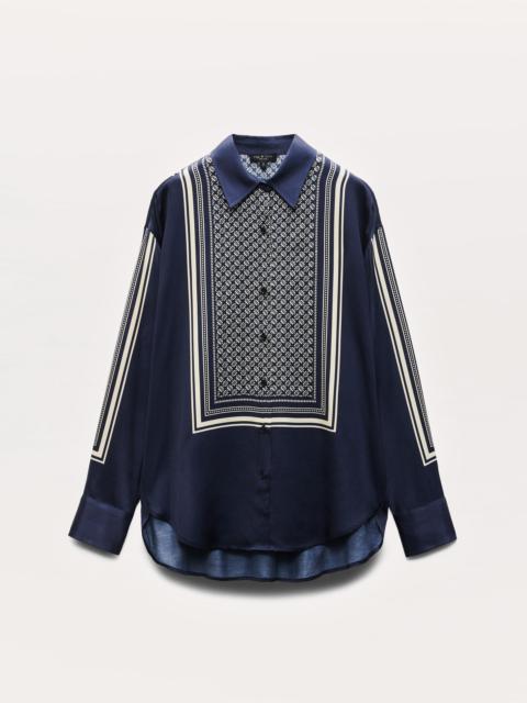 rag & bone Jessica Scarf-Print Satin Shirt | REVERSIBLE