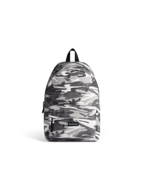 BALENCIAGA Men's Explorer Backpack Camo Print in Grey | REVERSIBLE